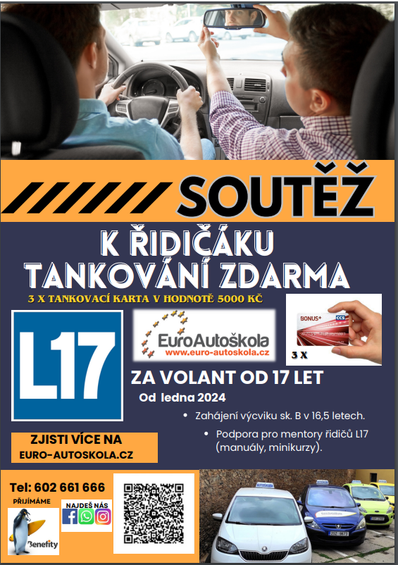 Autoškola od nového roku od věku 17 let – SOSKOLIN
